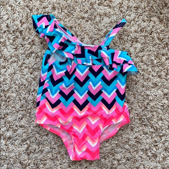 OshKosh B'gosh | Swim | 6m Girls One Piece Chevron Bathing Suit | Poshmark